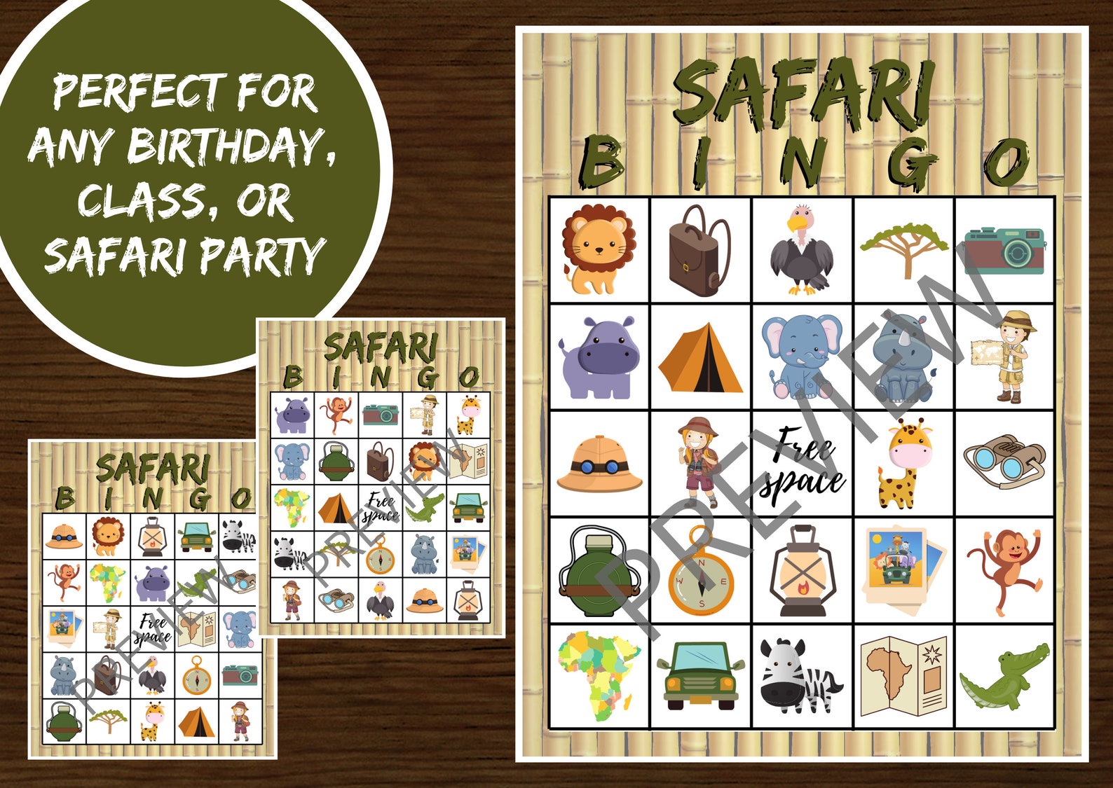 Safari Bingo African Safari Bingo Safari Birthday Party - Etsy Canada