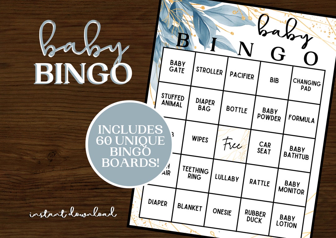 Baby Shower Bingo Baby Shower Games Instant Download Printable Baby ...