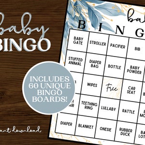 Baby Shower Bingo Baby Shower Games Instant Download Printable Baby ...