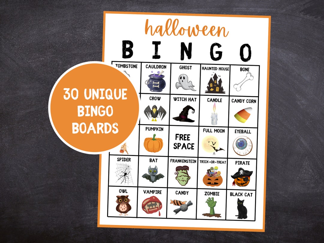 Halloween Bingo | 30 Unique Boards | Halloween Games | Digital Download ...