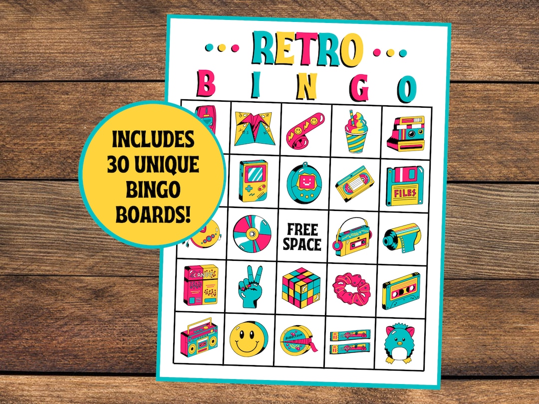 Retro Bingo | Throwback Bingo | 1980's Bingo | 1990's Bingo | 2000's ...