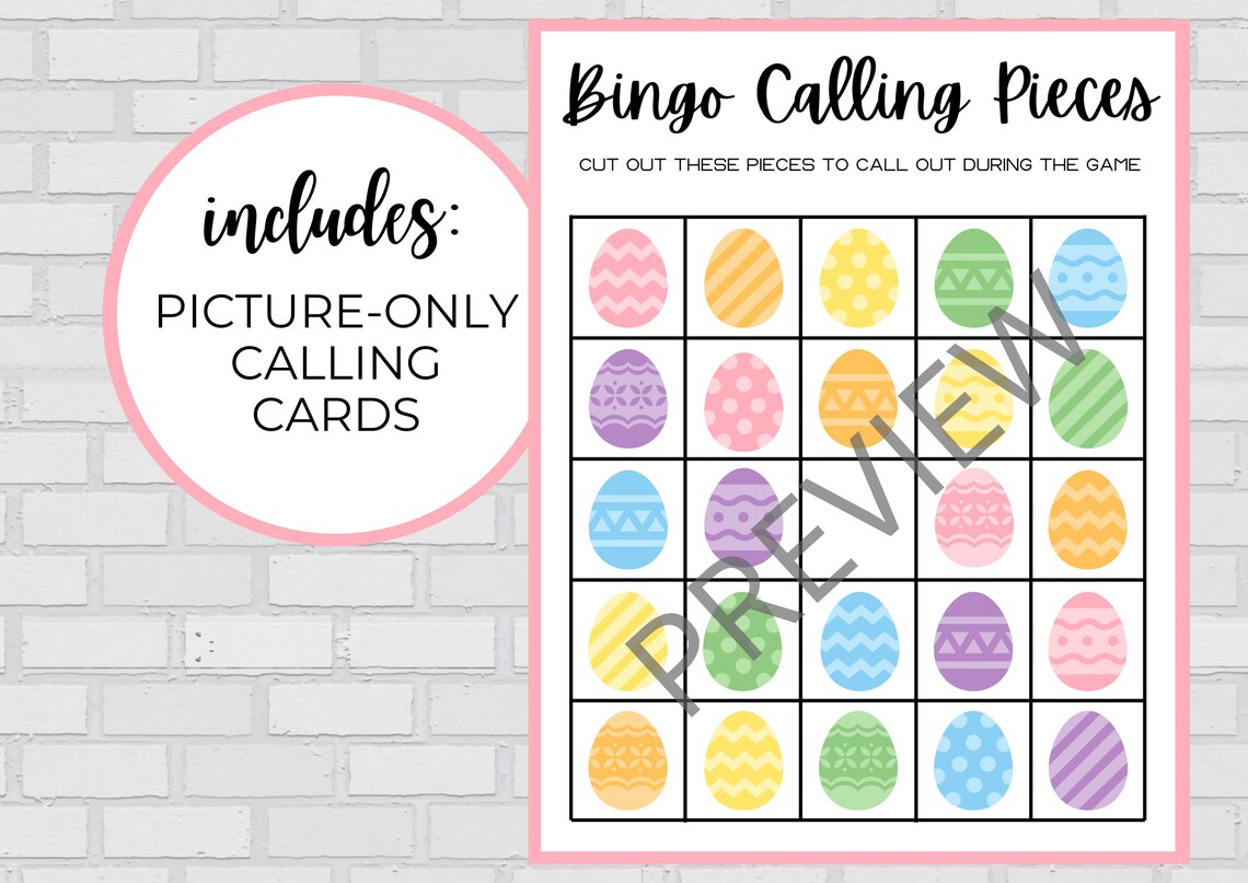 Easter Egg Bingo Easter Bingo Instant Download Spring - Etsy