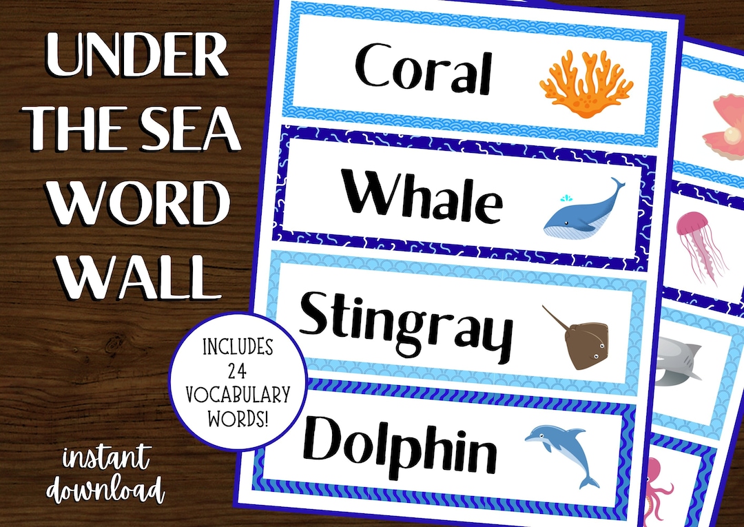 Under the Sea Word Wall Underwater Word Wall Under the Sea Vocabulary ...