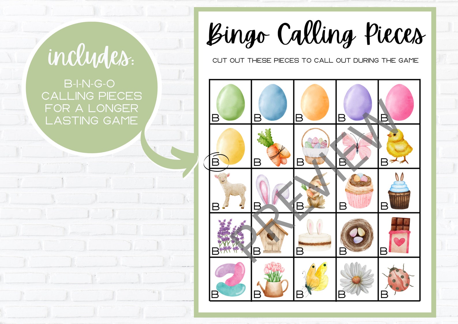 Easter Bingo Spring Bingo Printable Easter Bingo Instant - Etsy
