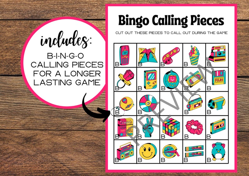 Retro Bingo Throwback Bingo 1980's Bingo 1990's - Etsy