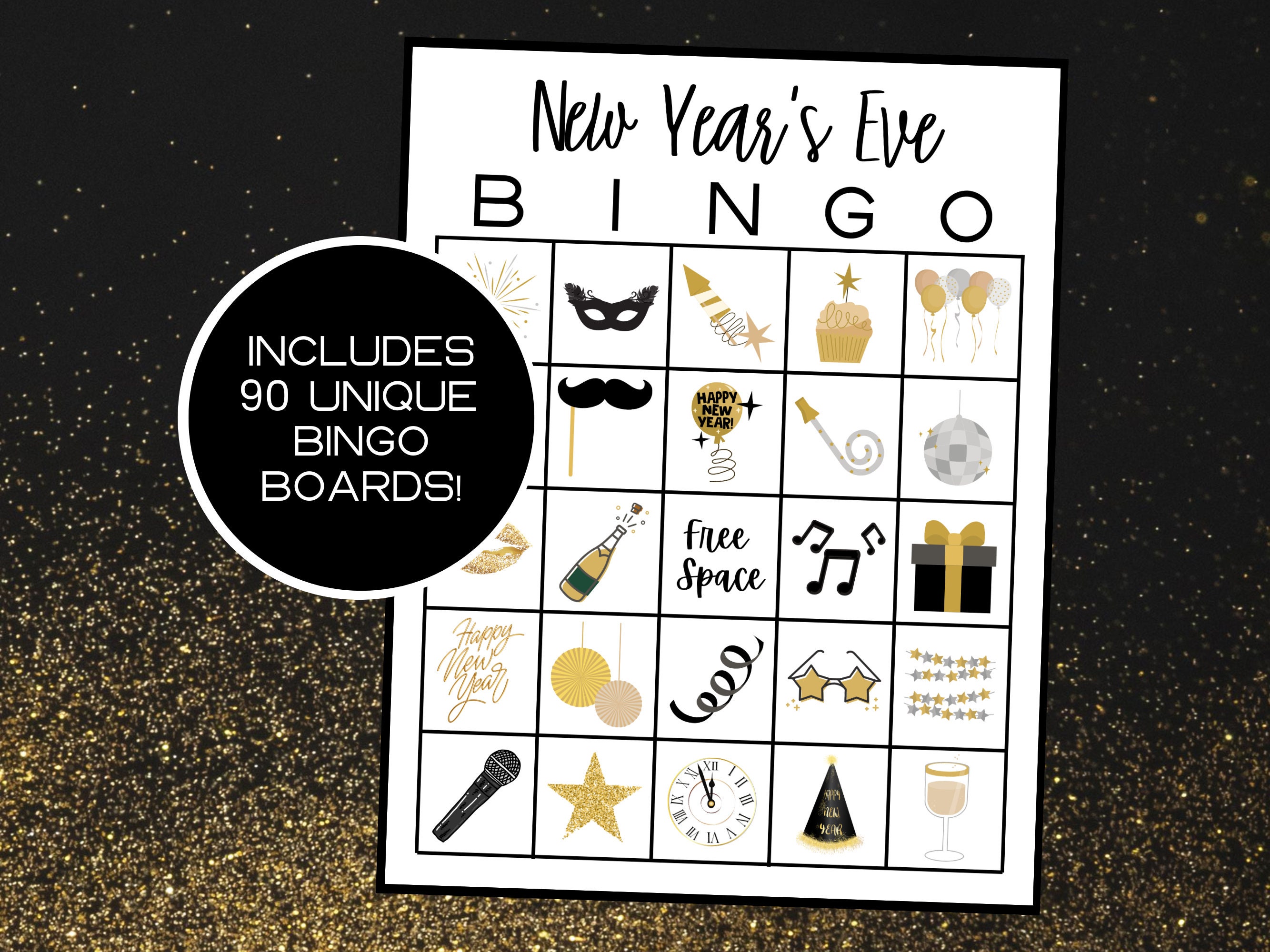 New Year's Eve Bingo | New Years Bingo | New Year's Eve Games | New ...