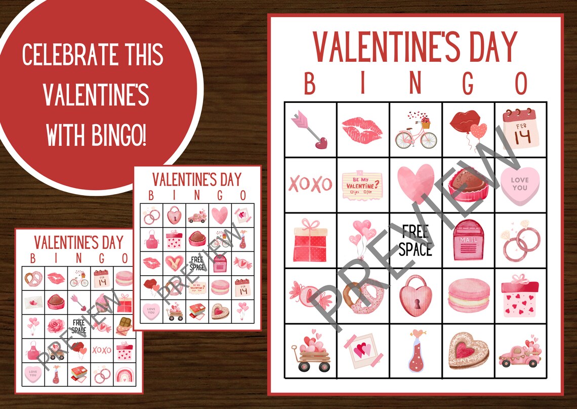 Valentine's Day Bingo Valentines Bingo Love Bingo - Etsy