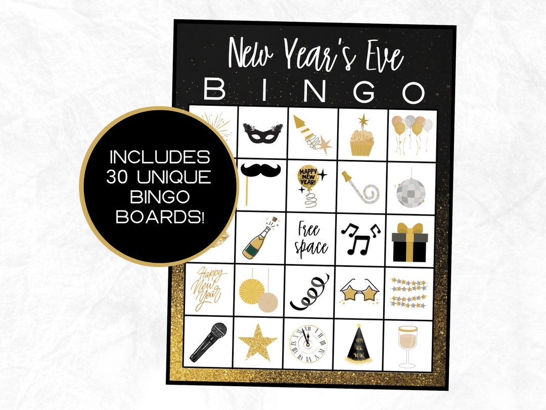 New Year's Eve Bingo | New Years Bingo | New Year's Eve Games | New ...