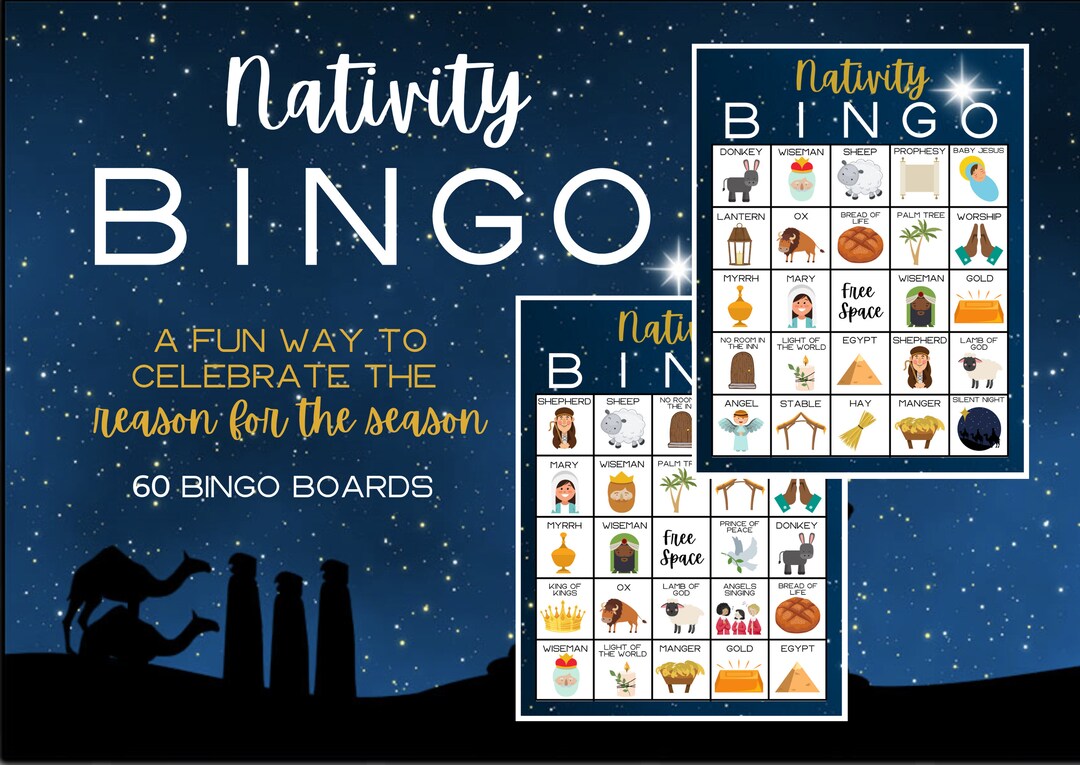 Nativity Bingo Christmas Bingo Christ Birth Bingo Christmas Nativity ...