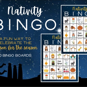 Nativity Bingo Christmas Bingo Christ Birth Bingo Christmas Nativity ...