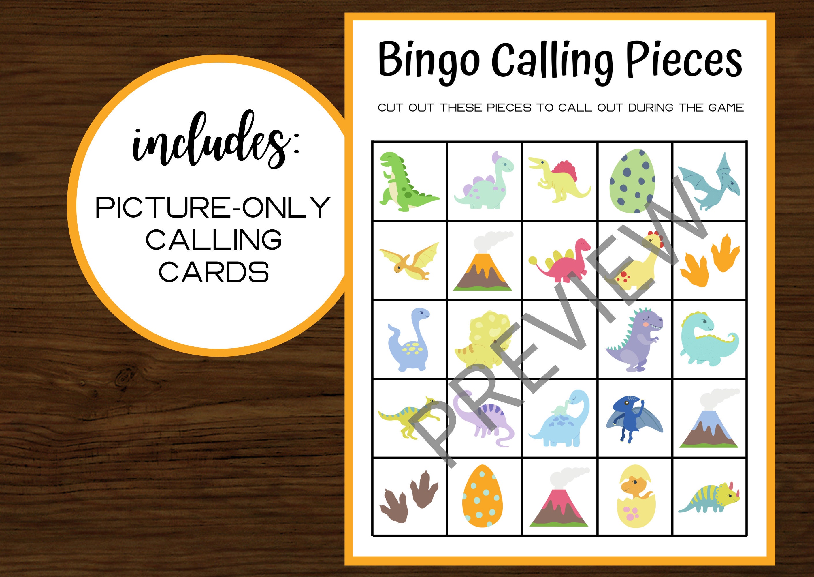 Dinosaur Bingo Dinosaur Birthday Party Dinosaur Game | Etsy