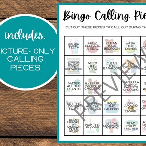 Chores Bingo Chore Chart Bingo Chore Charts Chores Game Cleaning Bingo ...