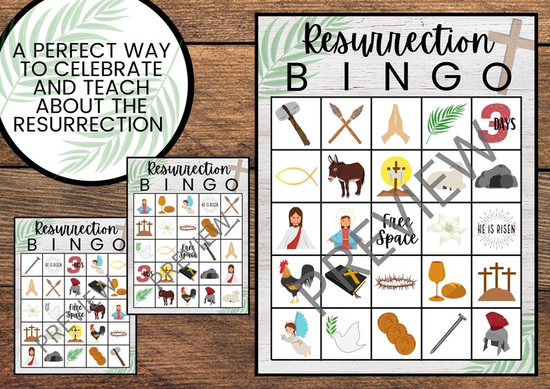 Resurrection Bingo Easter Bible Bingo Easter Sunday Bingo | Etsy