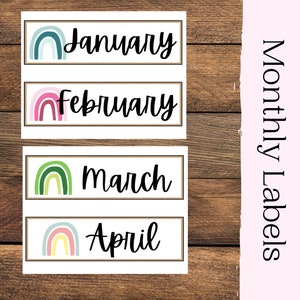Monthly Rainbow Calendar Icons | Calendar Rainbow - Etsy