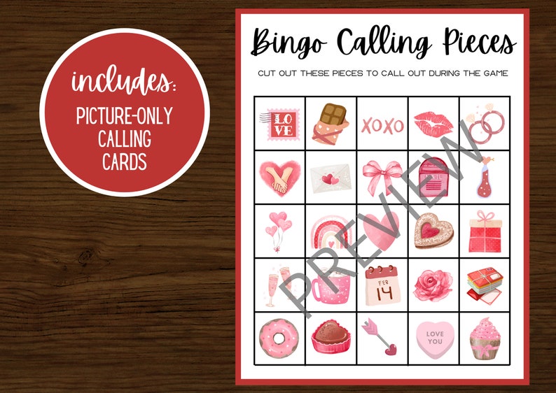 Valentine's Day Bingo Valentines Bingo Love Bingo - Etsy