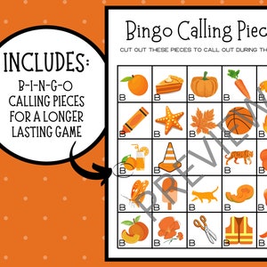 Orange Bingo Color Orange Bingo Colors Bingo Learning | Etsy