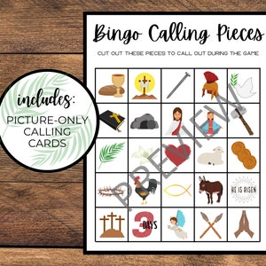 Resurrection Bingo | Easter Bible Bingo | Easter Sunday Bingo ...