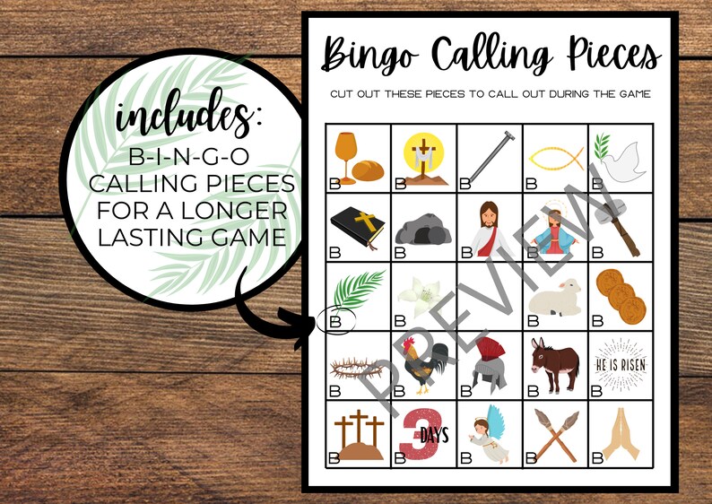 Resurrection Bingo Easter Bible Bingo Easter Sunday Bingo | Etsy