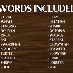 Under the Sea Word Wall Underwater Word Wall Under the Sea Vocabulary ...