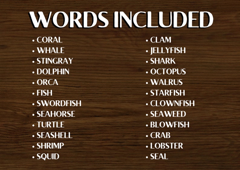 Under the Sea Word Wall Underwater Word Wall Under the Sea - Etsy