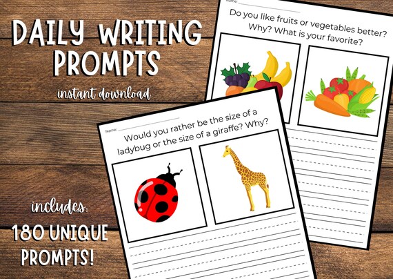 Daily Writing Prompts Elementary Writing Prompts Writing - Etsy