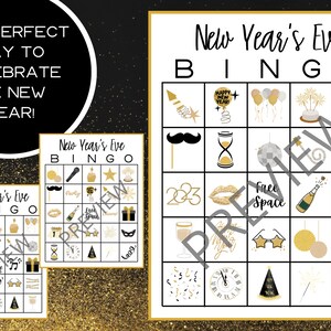 New Year's Eve Bingo New Years Bingo New Year's Eve Games New Years ...