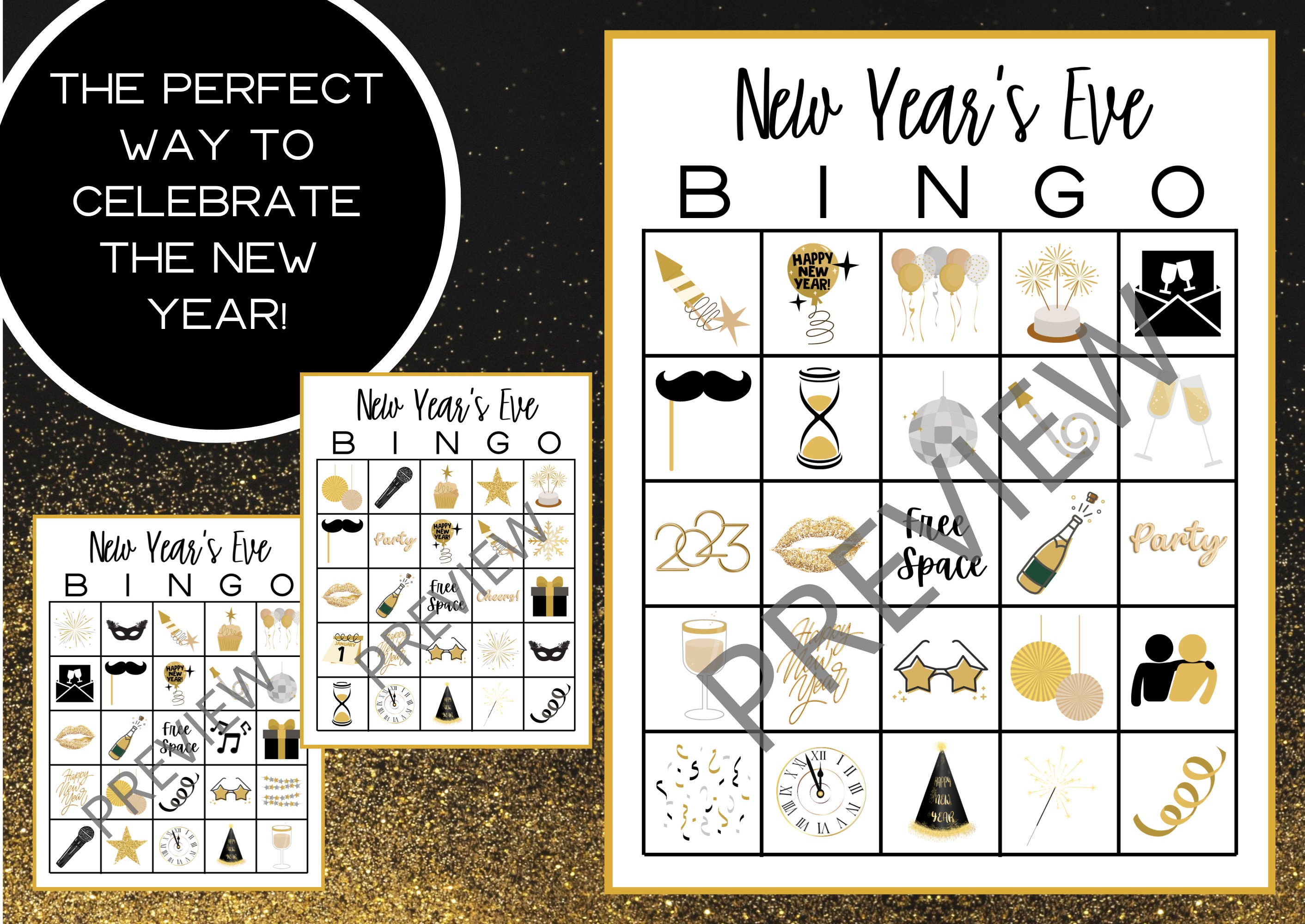 New Year's Eve Bingo New Years Bingo New Year's - Etsy