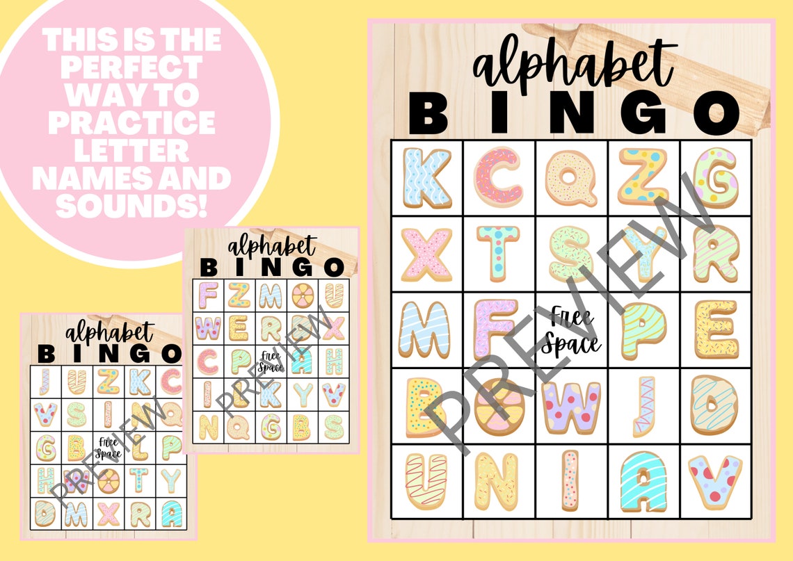 Alphabet Bingo ABCs Bingo Sugar Cookie Bingo Sugar | Etsy