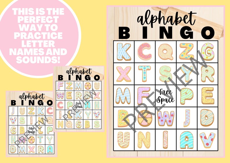 Alphabet Bingo Abcs Bingo Sugar Cookie Bingo Sugar - Etsy