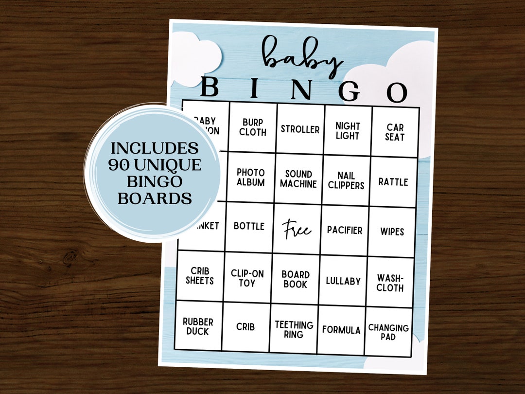 Baby Shower Bingo | Baby Shower Games | Instant Download | Printable ...