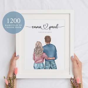 Personalised Couple Print Couples Gift Gift for Her - Etsy