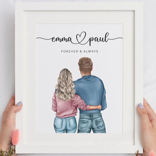 Personalised Couple Print Couples Gift Gift for Her | Etsy