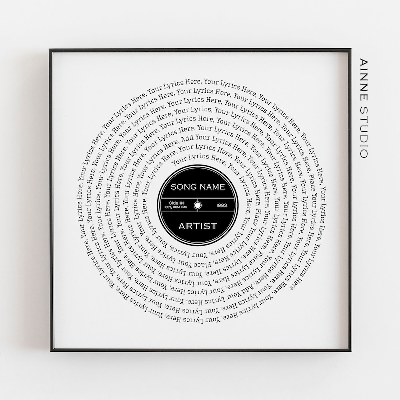 Typography Lyrics - Etsy