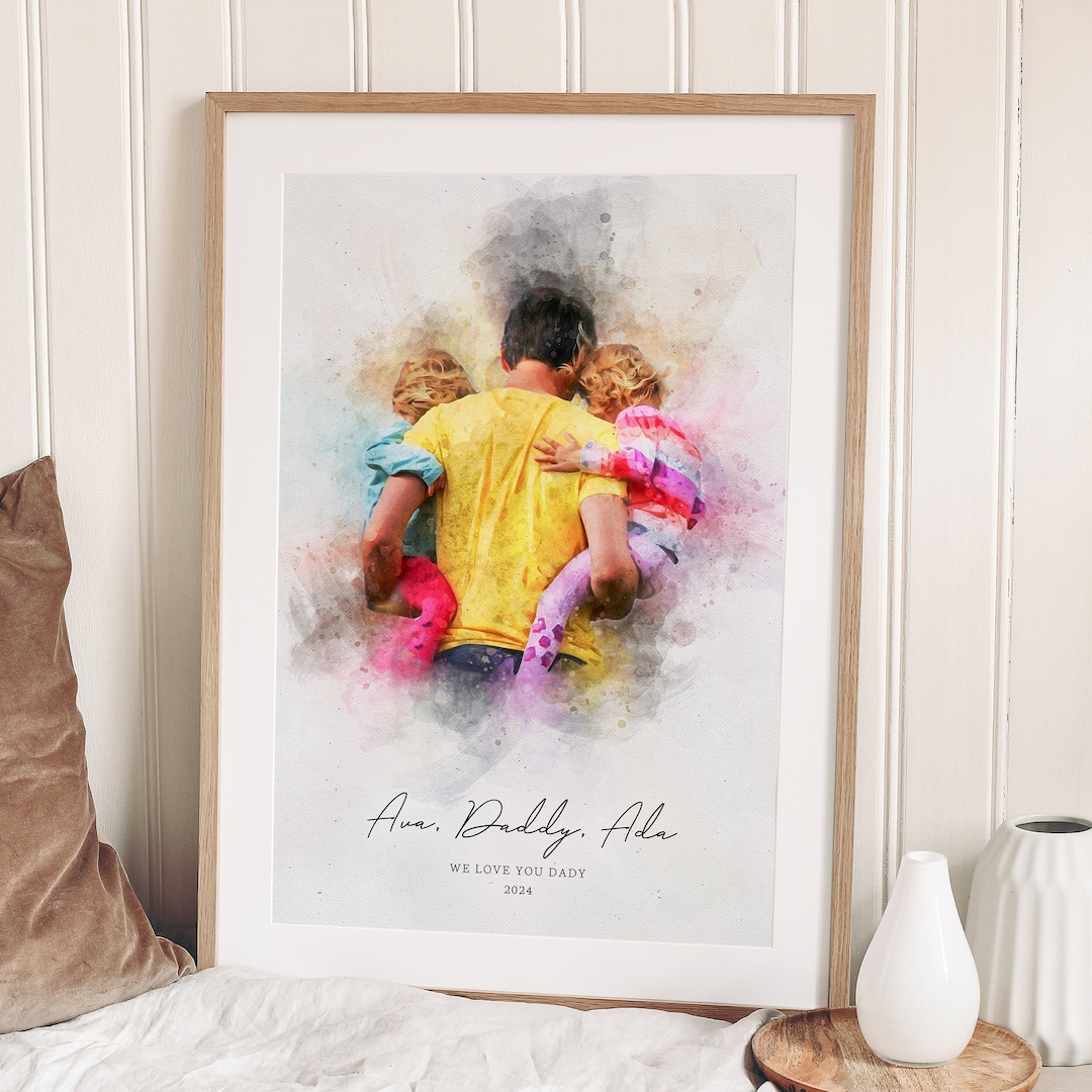 Fathers Day Gifts, Custom Portrait, Family Portrait, Portrait From ...