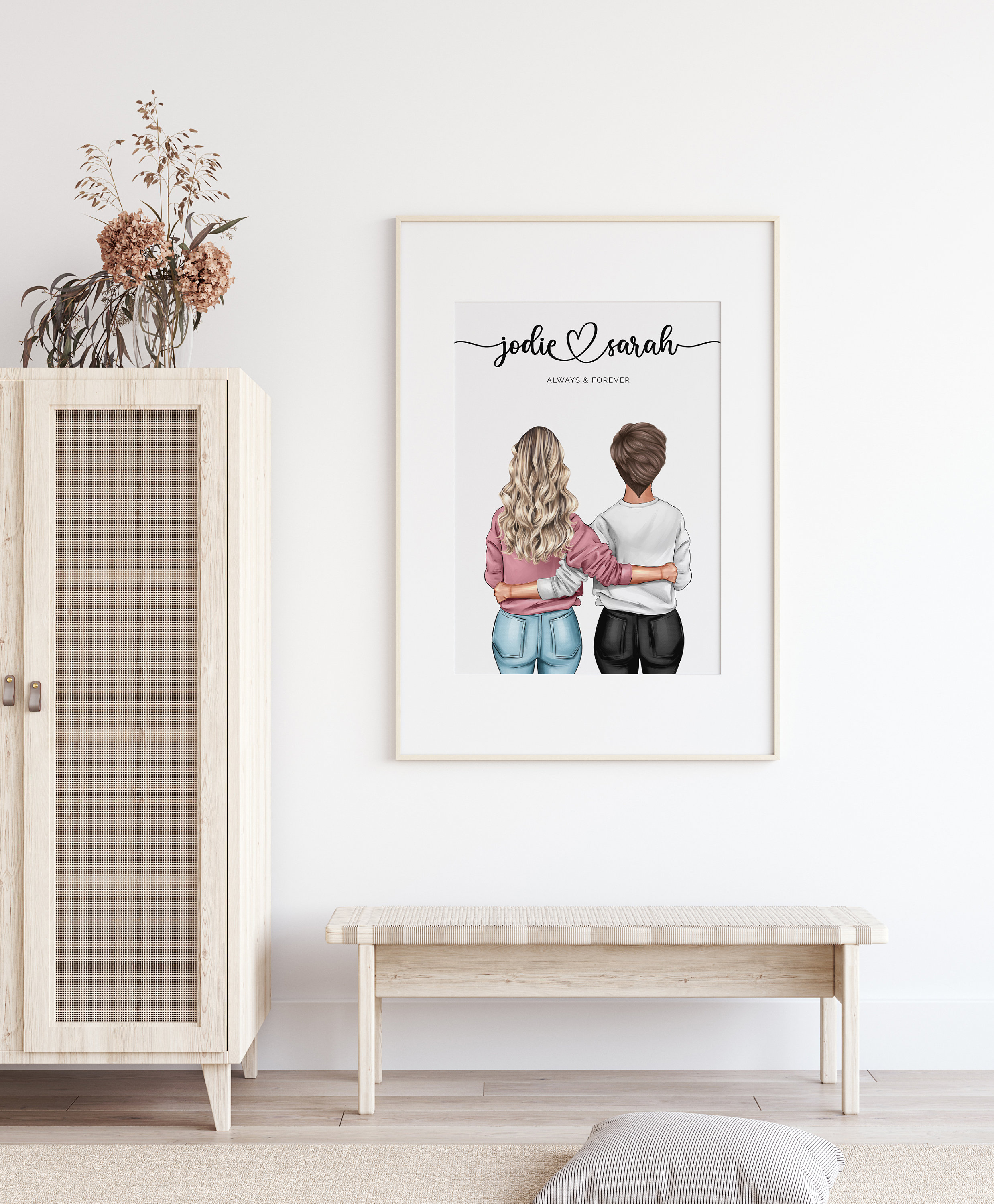 Personalised Couple Print Couples Gift Gift for Her | Etsy