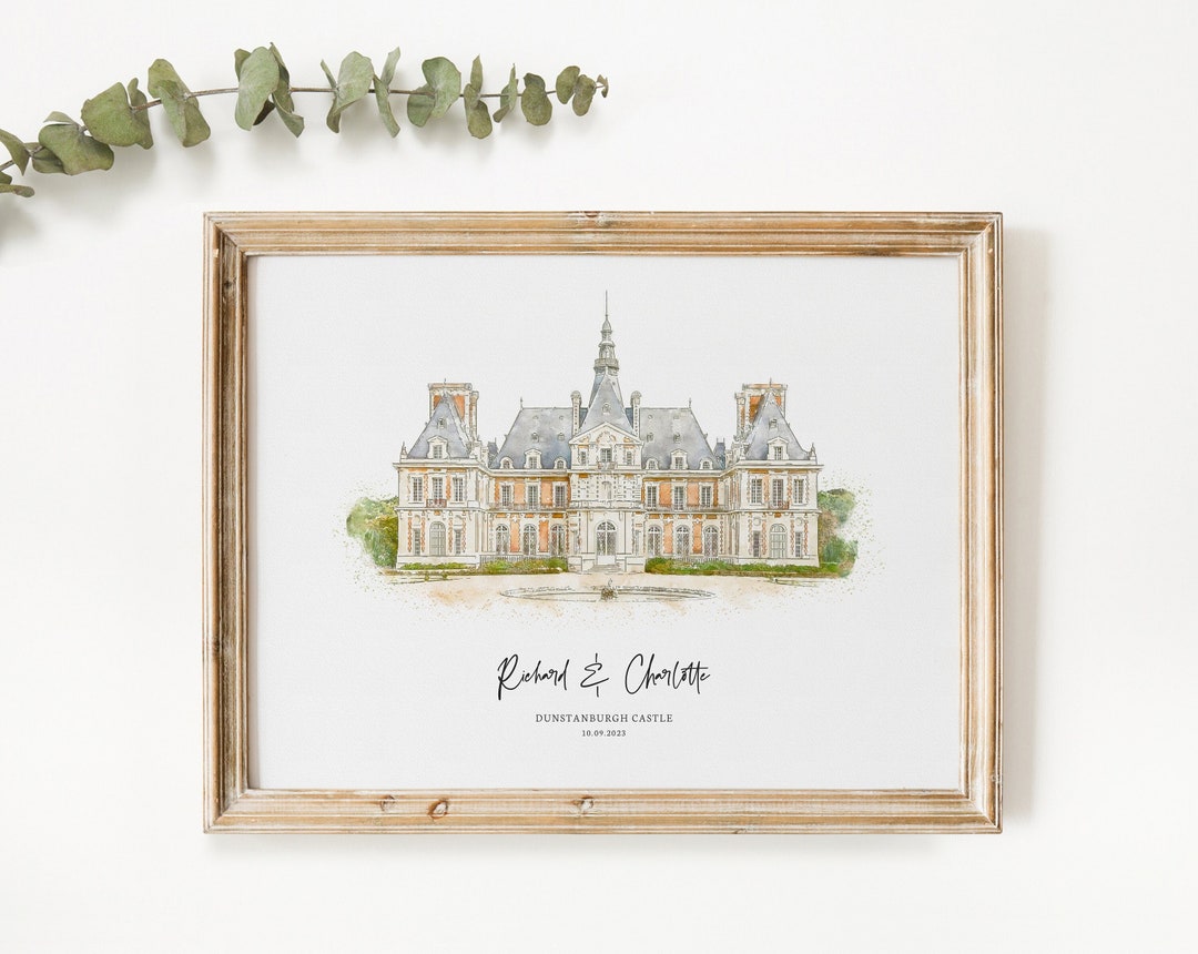 Wedding Venue Print, Wedding Gift, 1st Wedding Anniversary Present ...