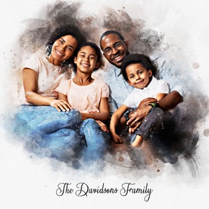Custom Family Portrait, Personalised Painting From Photo, Custom Family ...
