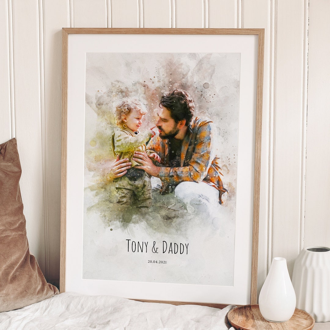 Fathers Day Gifts, Custom Portrait, Family Portrait, Portrait From ...
