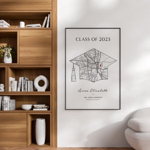 Custom Graduation Print, Personalised Map Graduation Gifts, Uni Wall ...