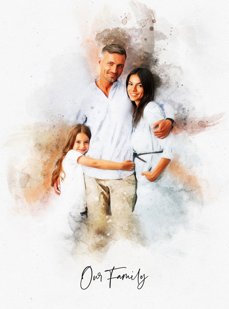Custom Family Portrait Personalised Painting From Photo - Etsy