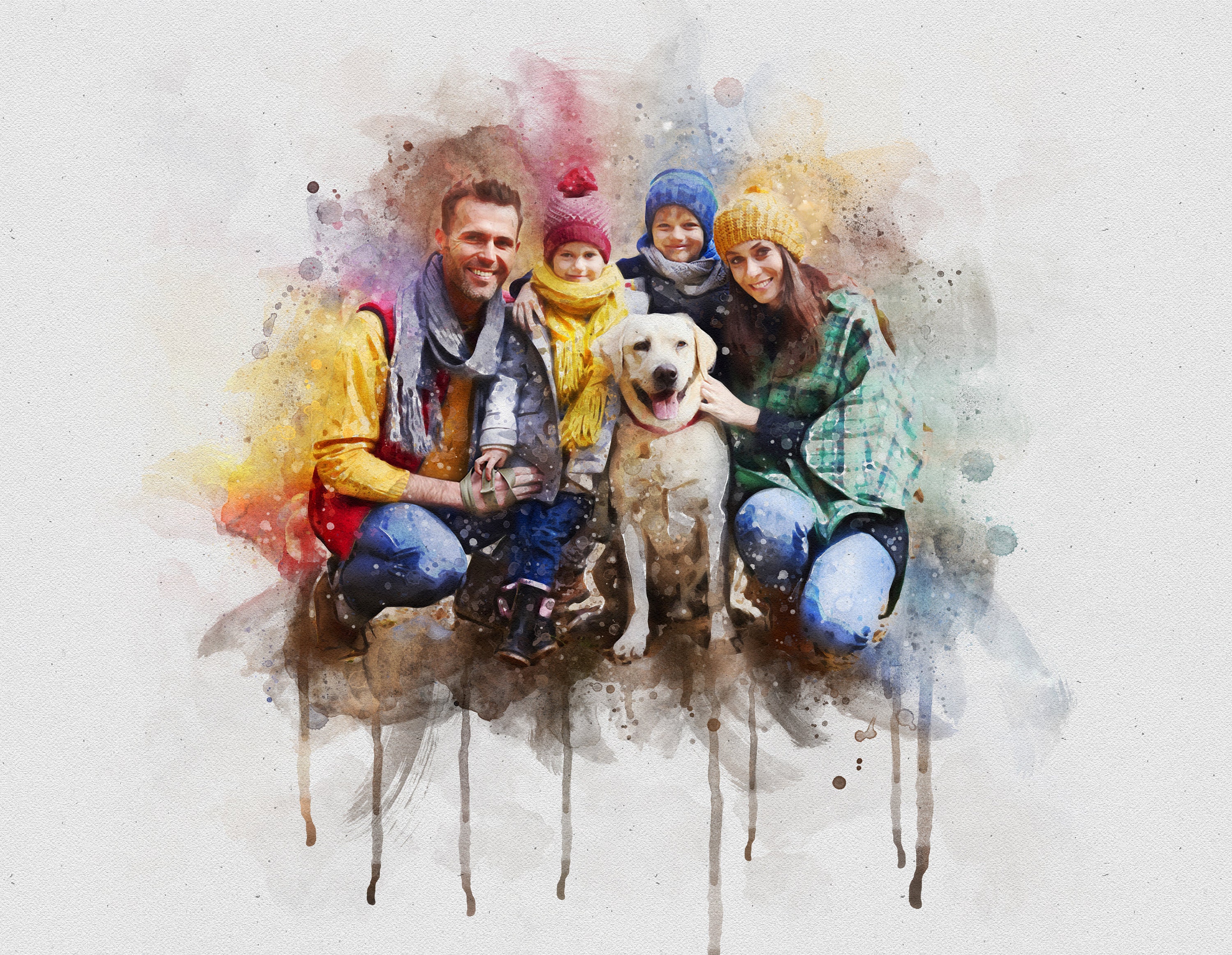 Custom Family Portrait Personalised Painting From Photo - Etsy