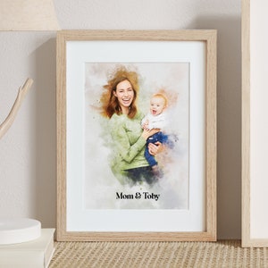 Personalised Mothers Day Portrait, Mothers Day Print, Gift for Mum ...