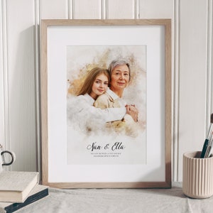 Personalised Mothers Day Portrait, Mothers Day Print, Gift for Mum ...