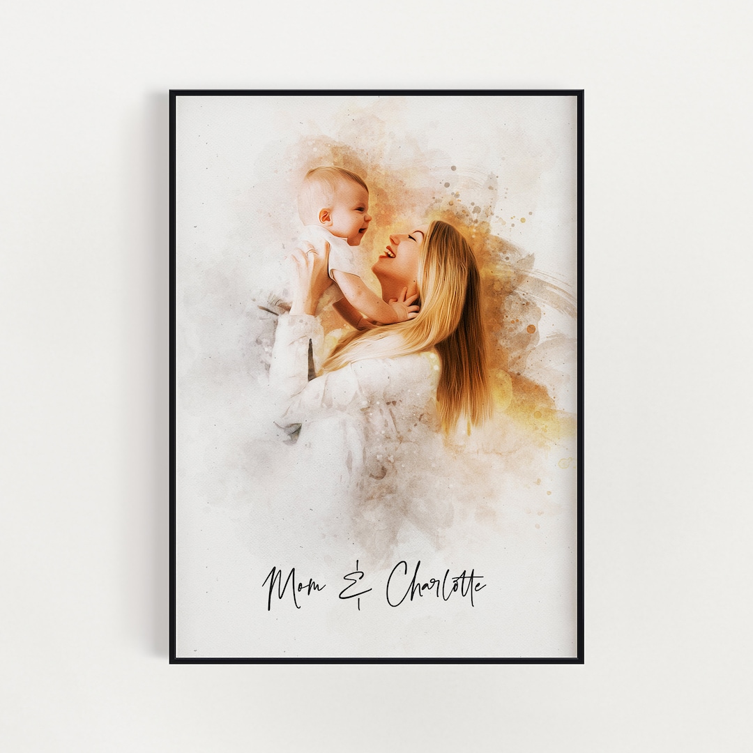 Personalised Mothers Day Portrait, Mothers Day Print, Gift for Mum ...