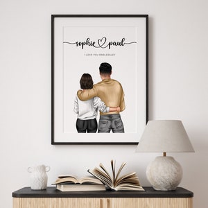 Personalised Couple Print Couples Gift Gift for Her - Etsy