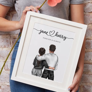 Personalised Couple Print Couples Gift Gift for Her | Etsy