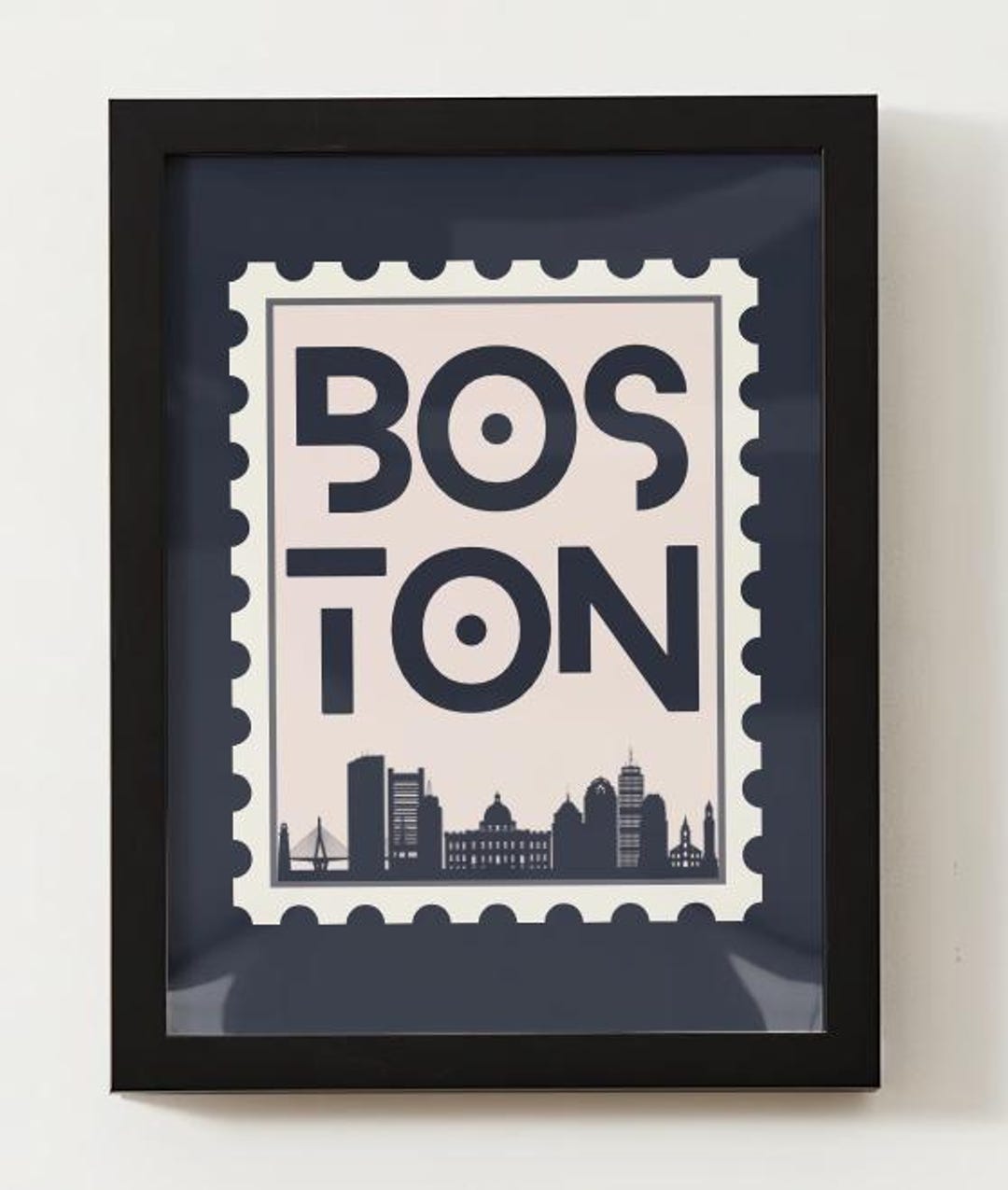 Boston Digital Wall Art Retro City Stamp Style Printable Typography ...