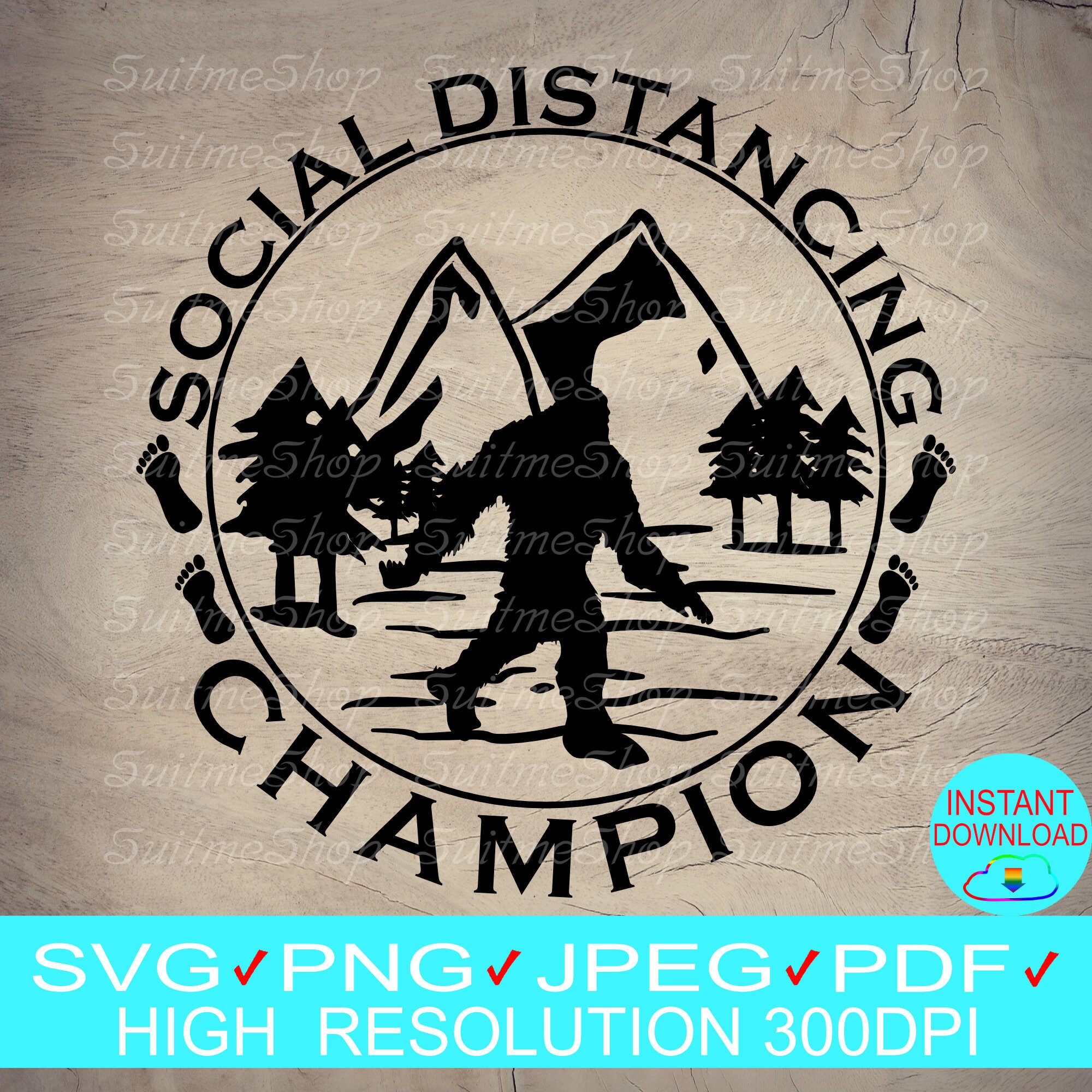Social Distancing Champion Svg Bigfoot Svg Quarantine 2020 Svg Social ...