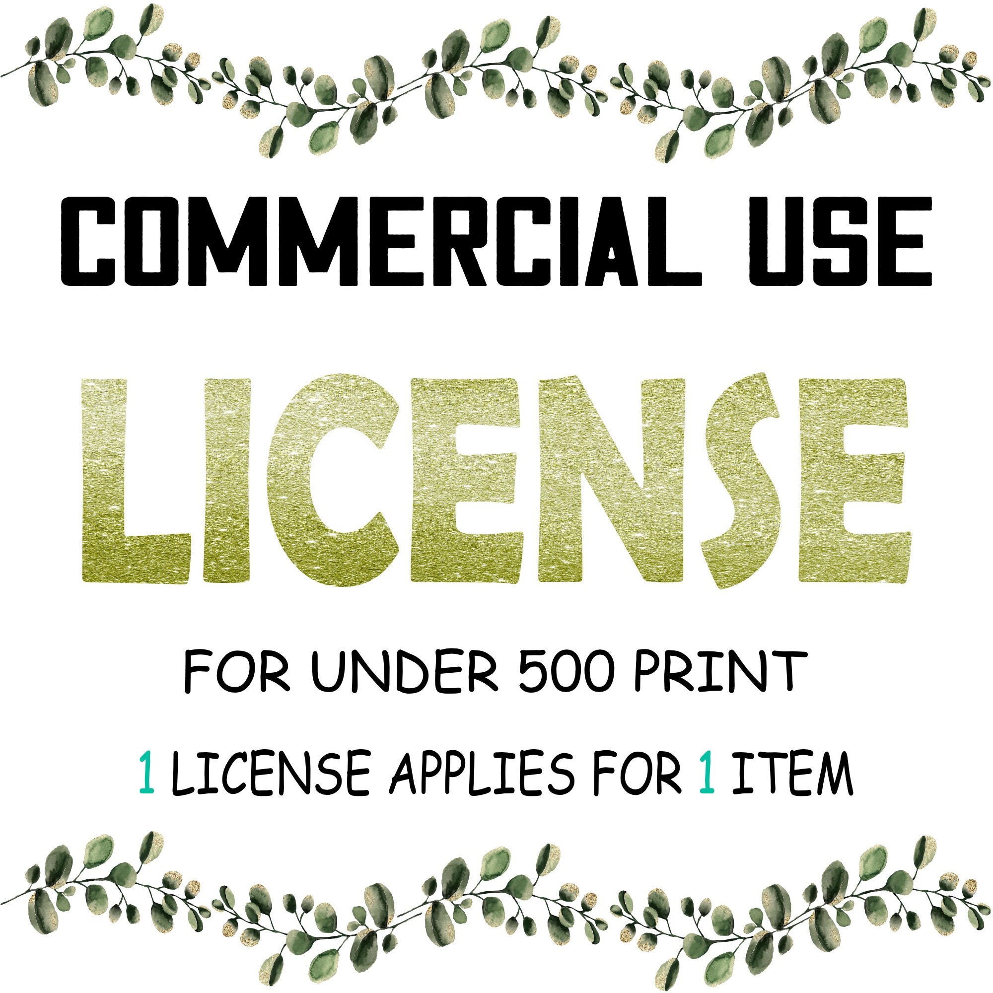 Commercial Use License for Digital Files Download SVG PNG - Etsy