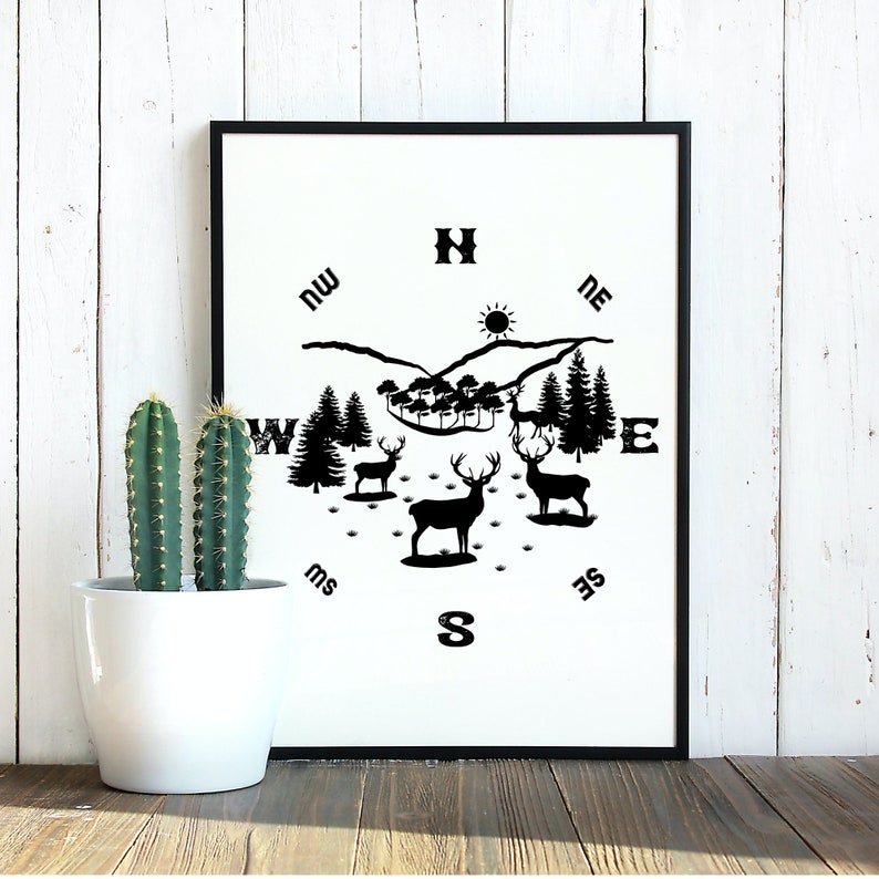 Compass Deer Wildlife Svg Compass Svg Deer Hunting Season - Etsy